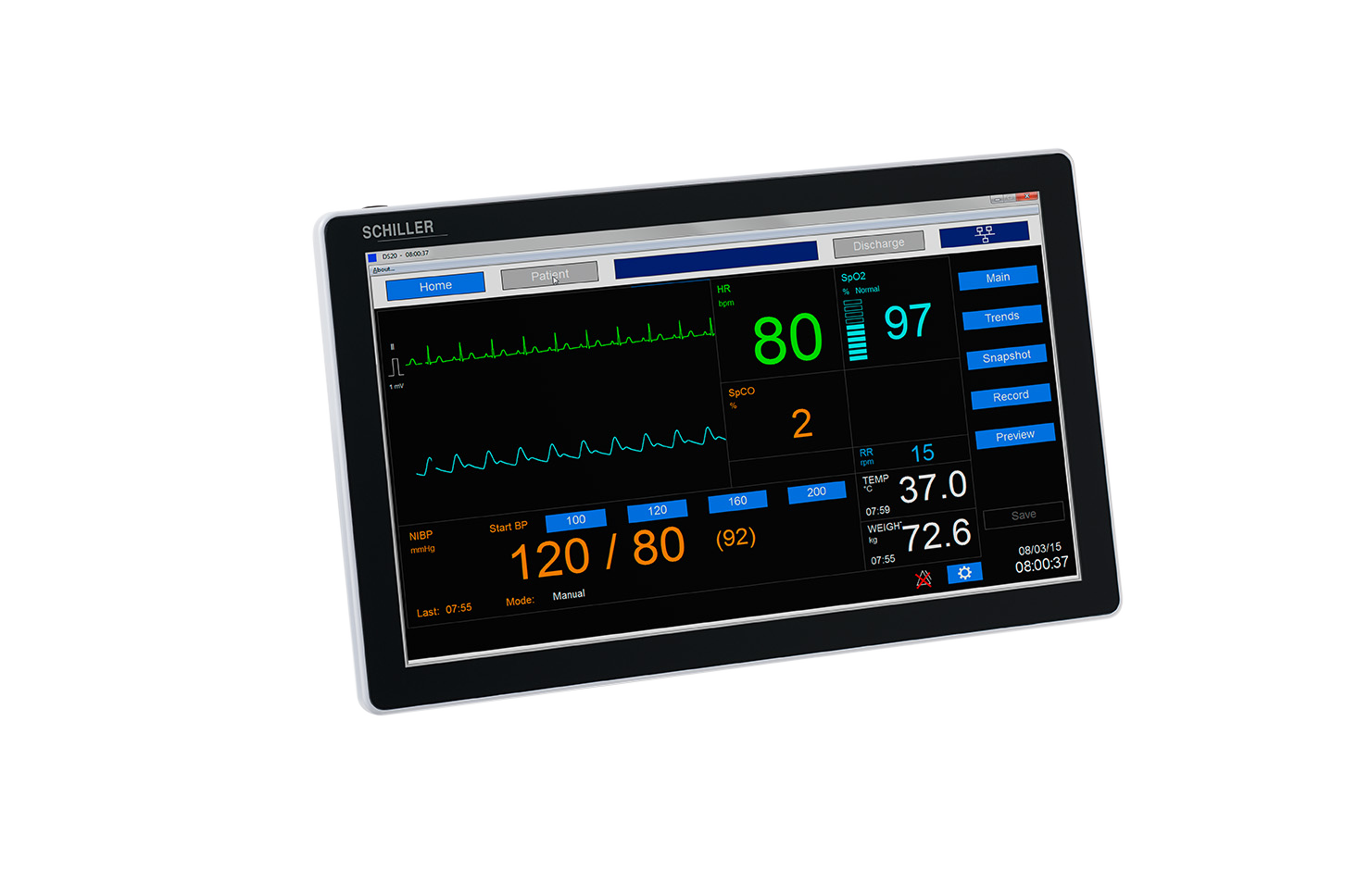 Schiller Diagnostic Station DS-20: All-in-One Vital Signs & EKG with M ...